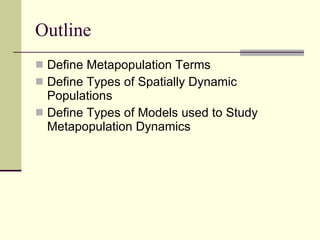 Metapopulations | PPT