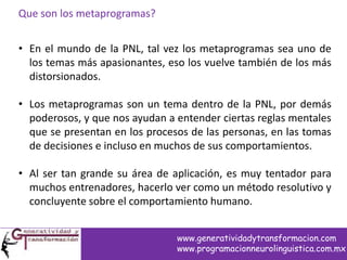 pista para castigar Canberra que son los metaprogramas en pnl Activo ...
