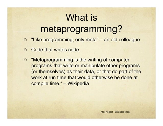 Metaprogramming | PPT