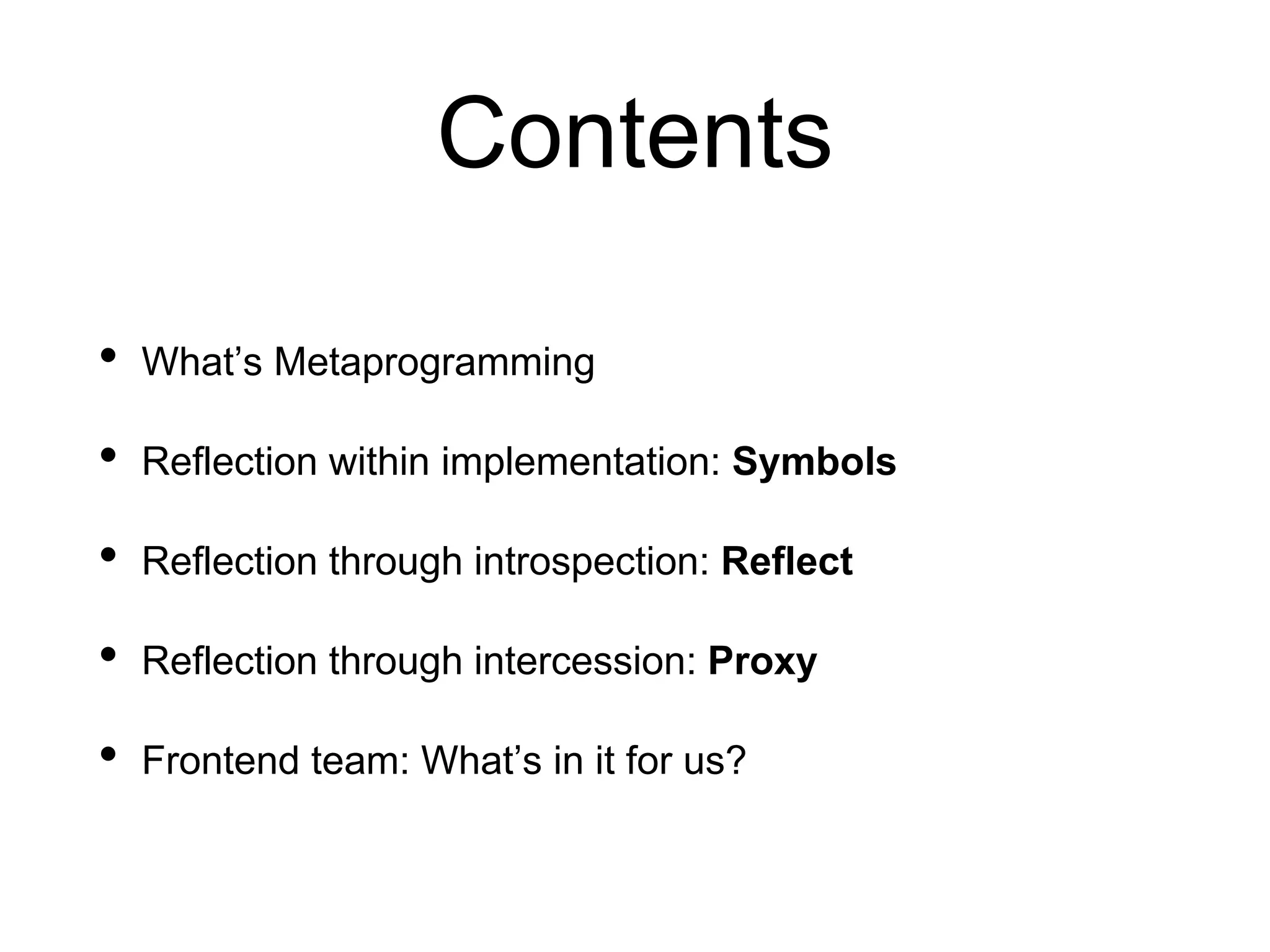 Metaprogramming in ES6