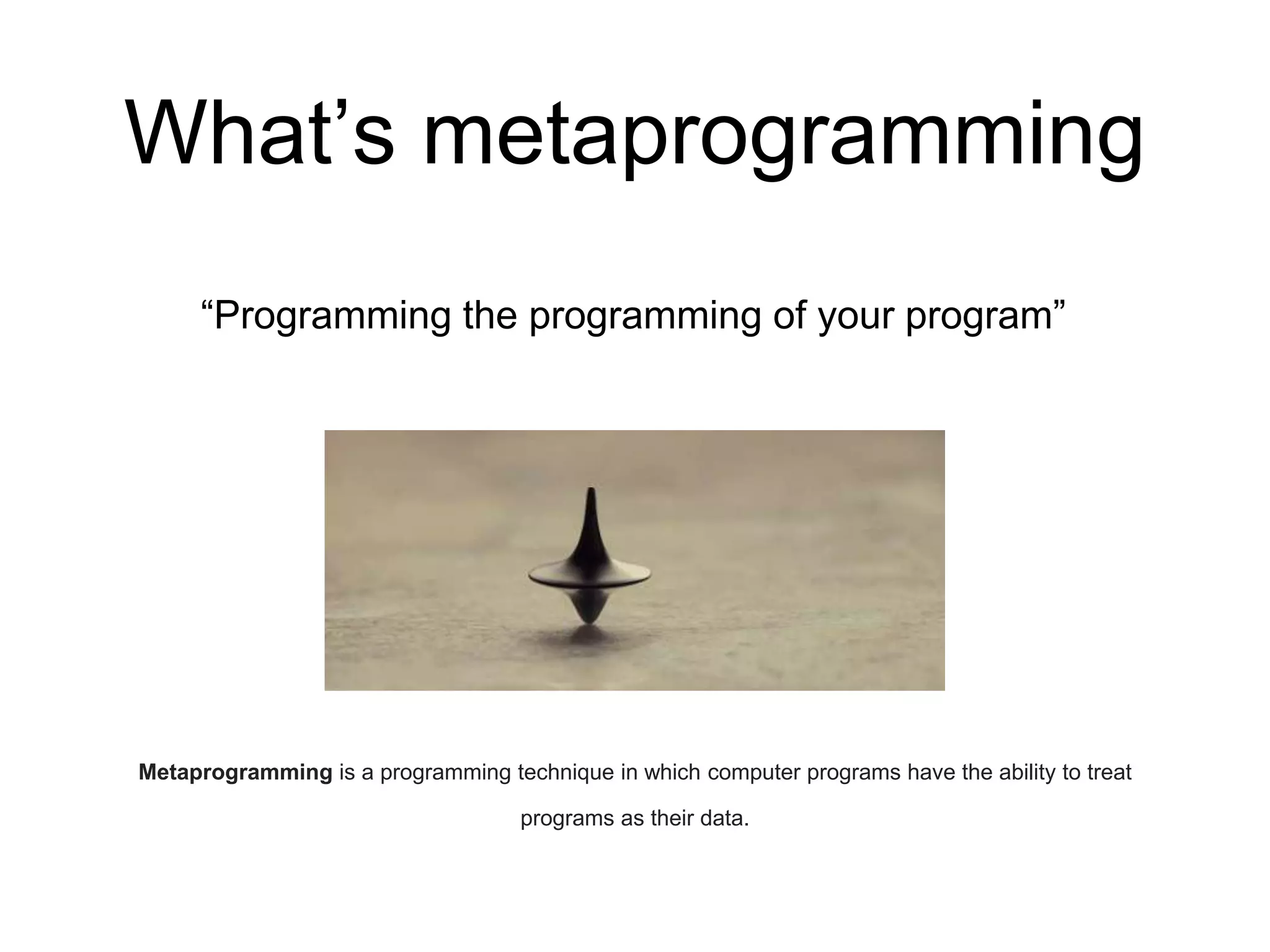 Metaprogramming in ES6