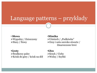 Metaprogramy + language patterns | PPT