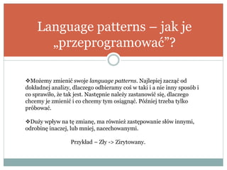 Metaprogramy + language patterns | PPT