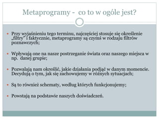 Metaprogramy + language patterns | PPT