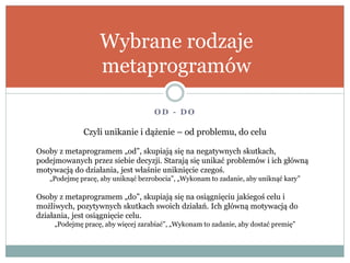 Metaprogramy + language patterns | PPT