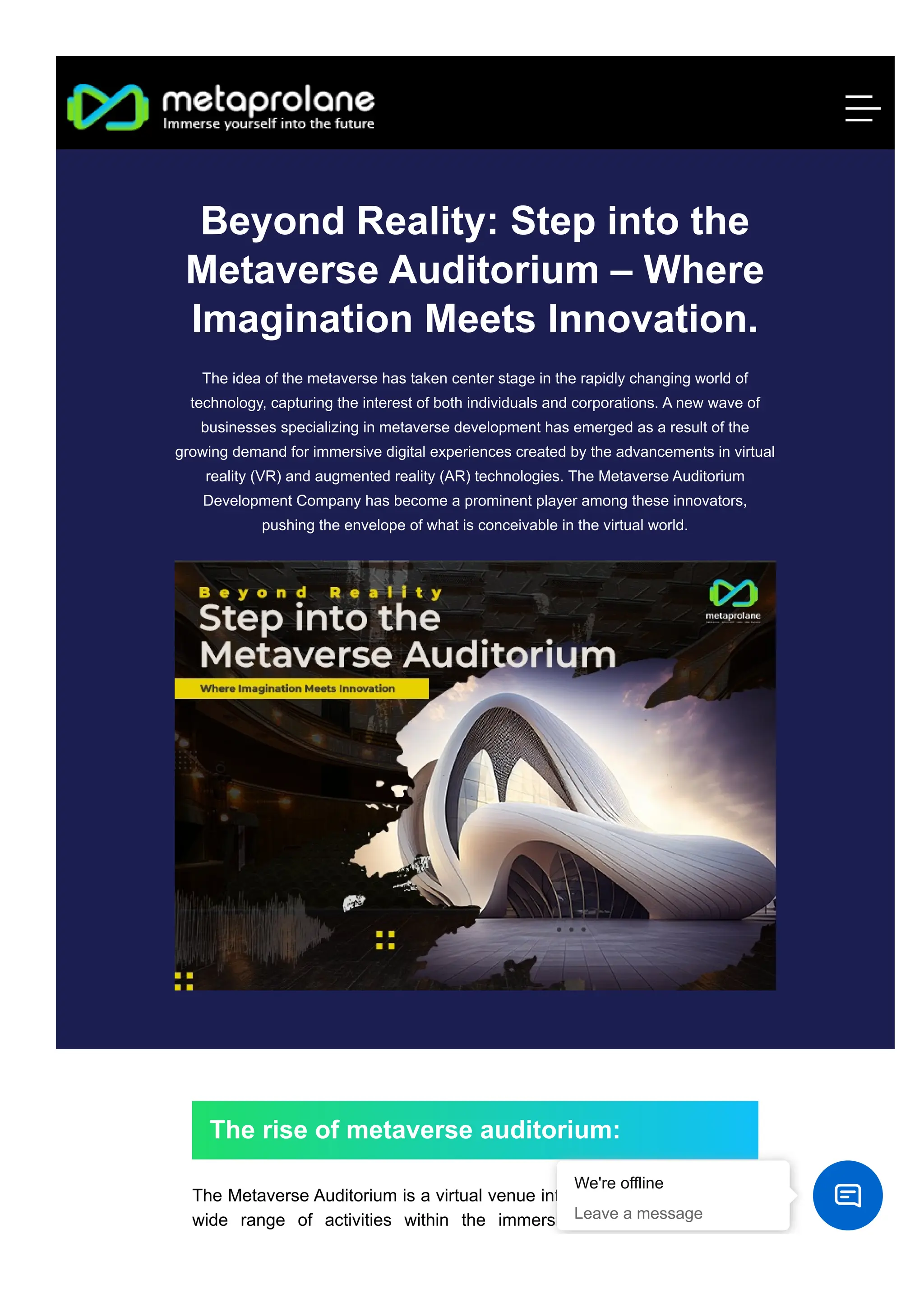 metaverse auditorium Virtual Conference Hall | PDF