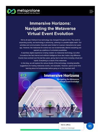 Navigating the Metaverse: A Journey into Virtual Evolution" | PDF