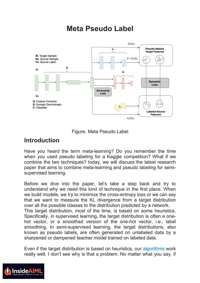 Meta Pseudo Label - InsideAIML | PDF
