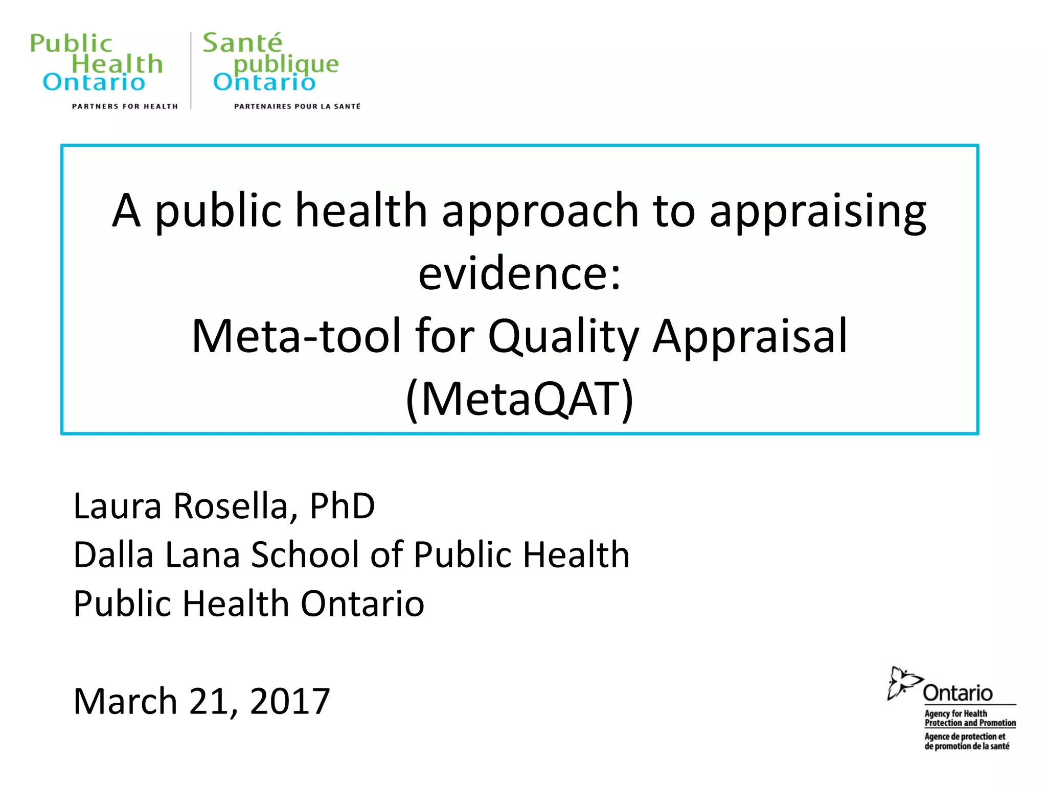 NCCMT Spotlight Webinar: MetaQAT | PDF