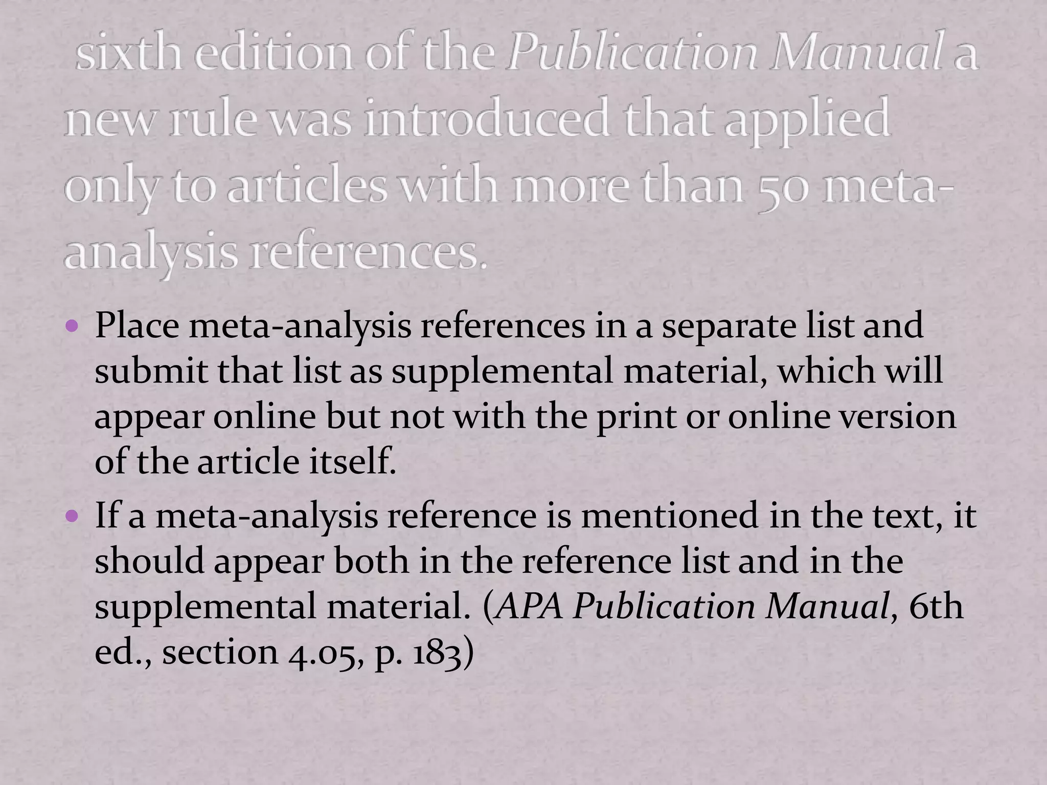 Reference included in Meta Reference | PPTX