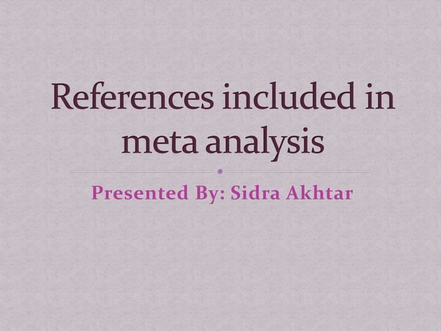 Reference included in Meta Reference | PPT
