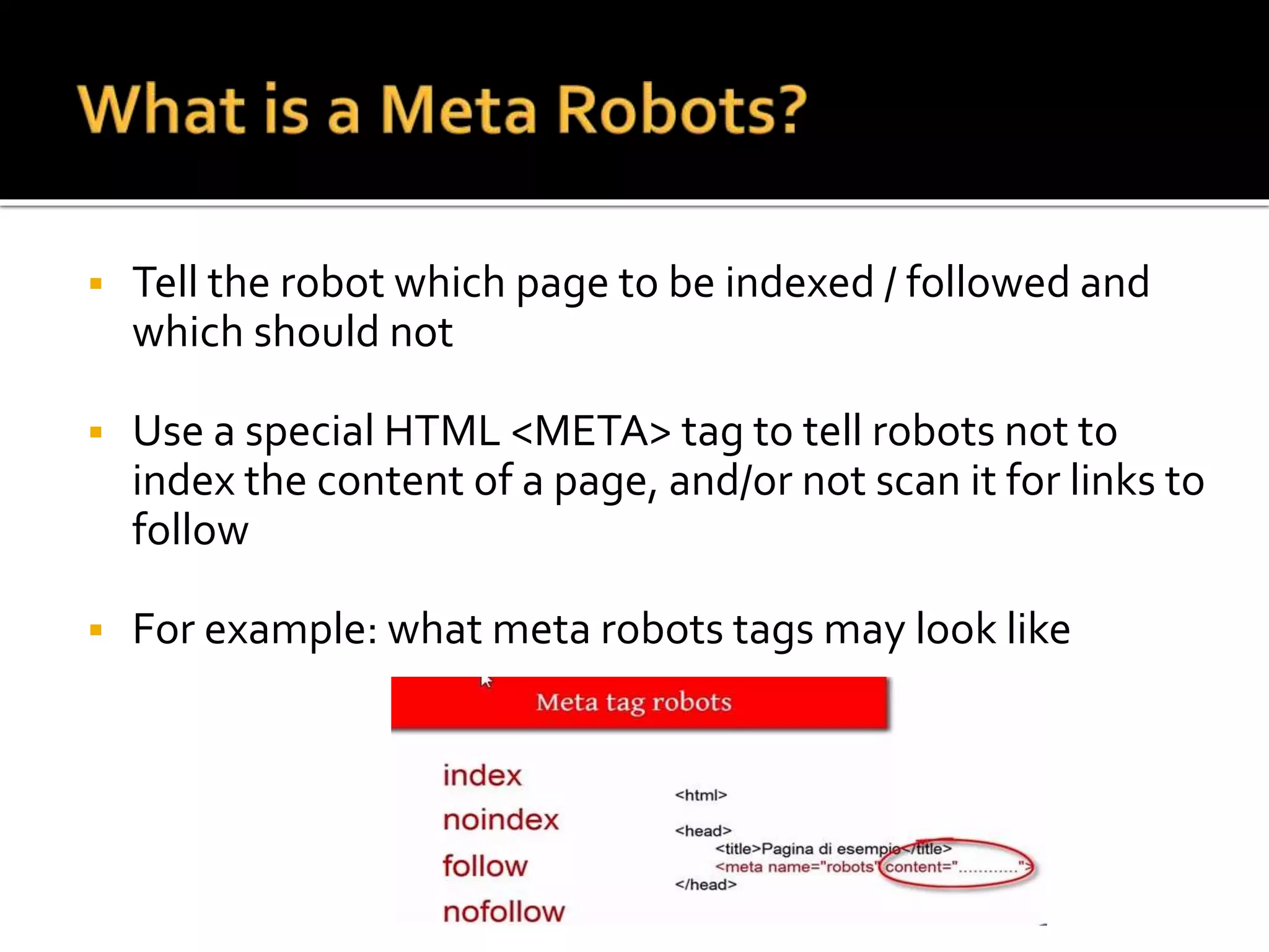 Basic Guide On Meta Robots | PPT