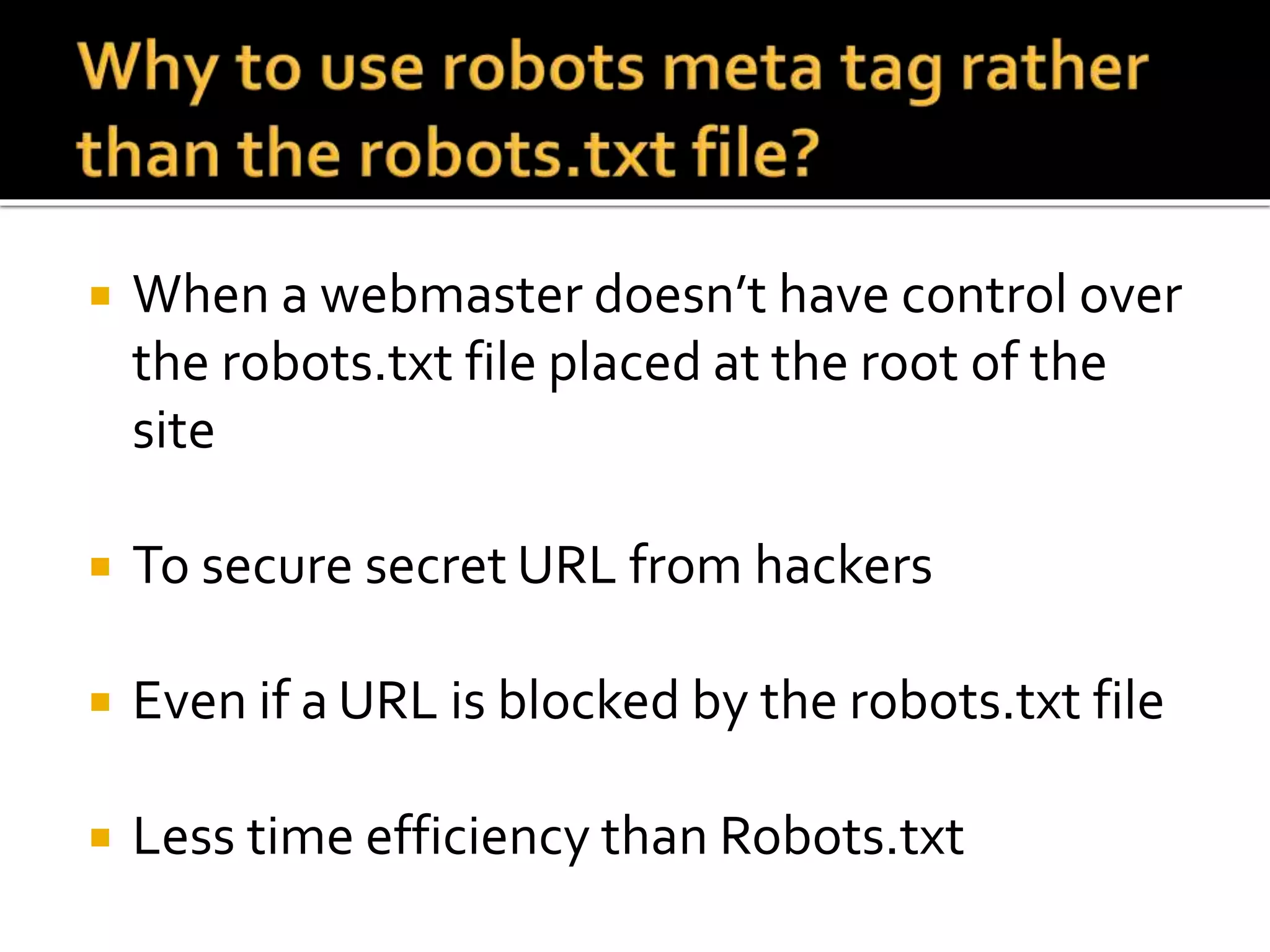 Basic Guide On Meta Robots | PPT