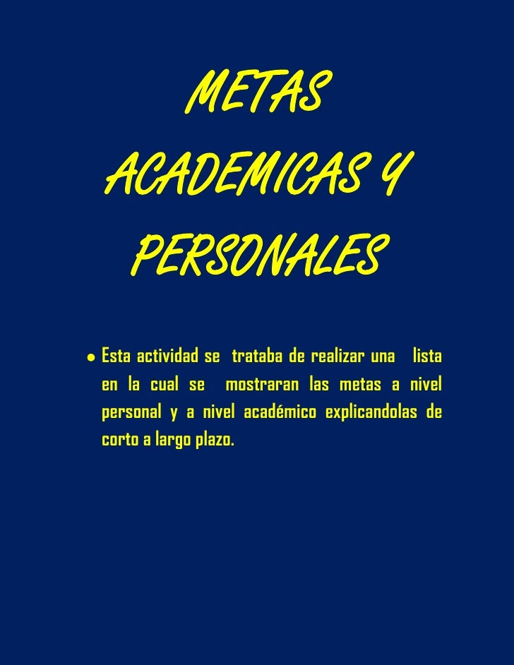 Metas academicas y personales