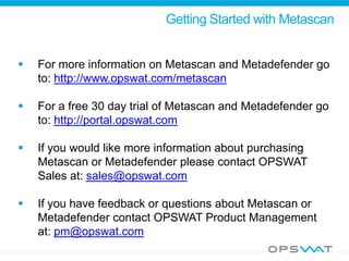 Metascan Multi-scanning Technology | PPTX