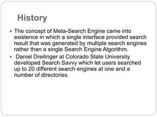 Meta search engine | PPTX | Search | Internet