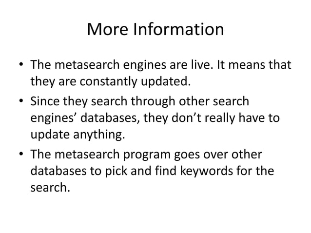 Metasearch engines | PPTX