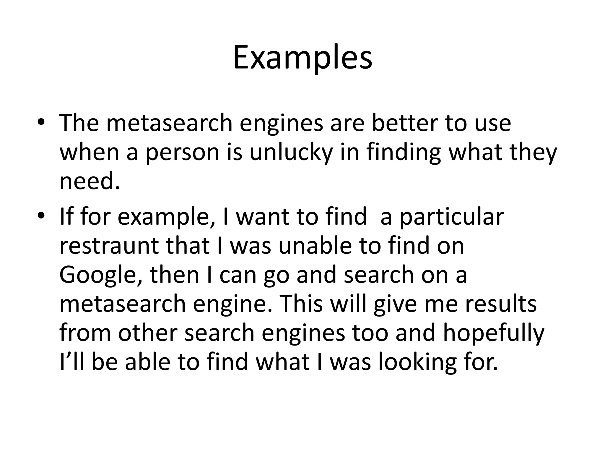 Metasearch engines | PPTX
