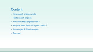 Meta Search Engines, what is it? | PPTX