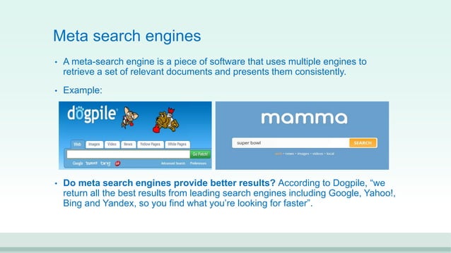 Meta Search Engines, what is it? | PPT