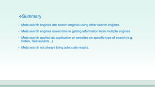 Meta Search Engines, what is it? | PPT