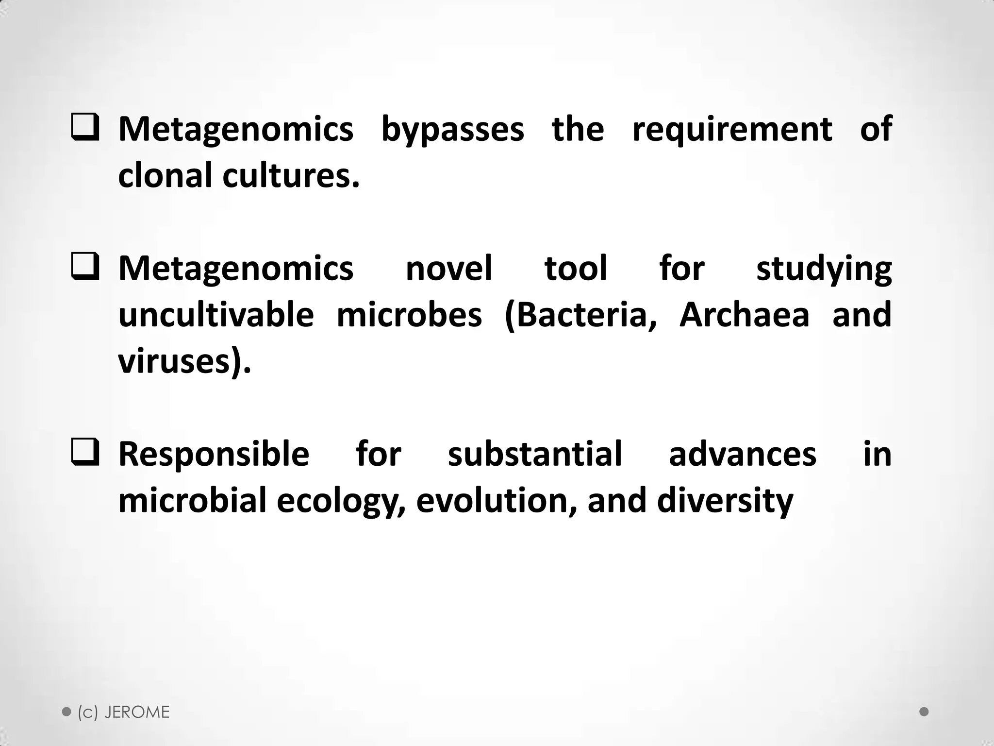Metagenomics: An overview | PPTX