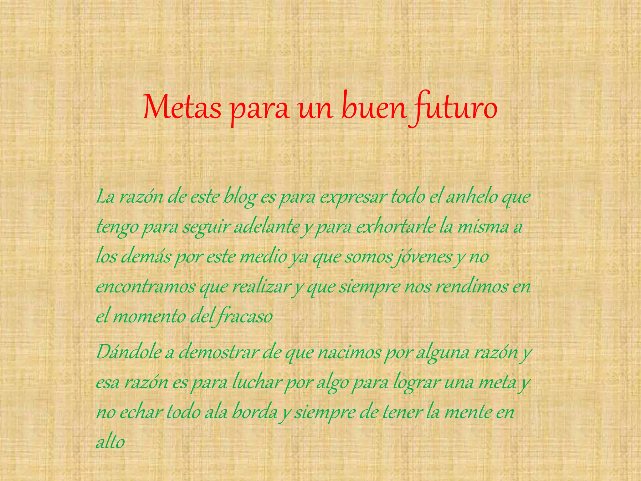 Metas para un buen futuro | PPTX