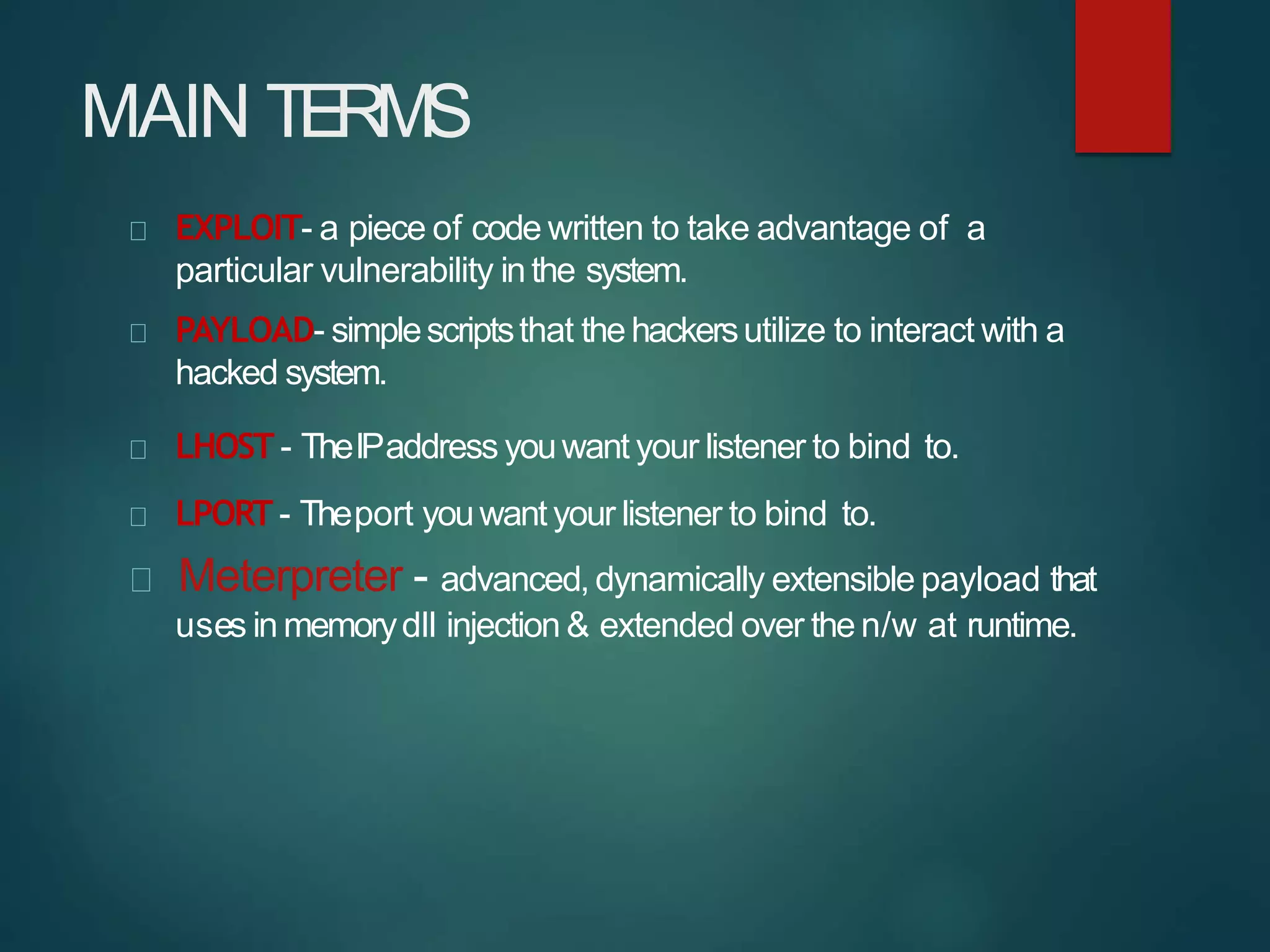 Metasploit seminar | PPTX