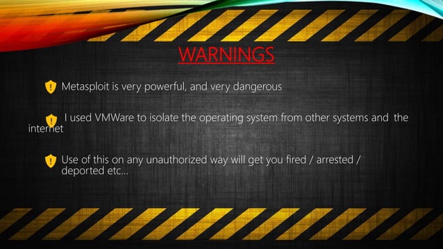 Metasploit | PPTX | Information and Network Security | Computing