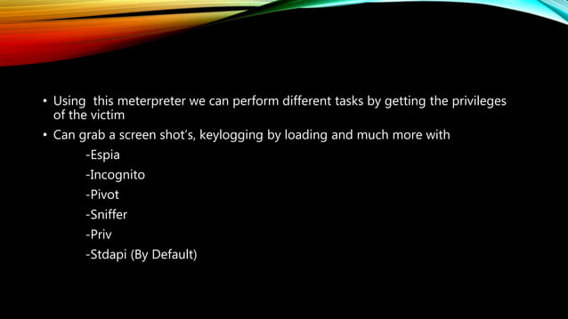 Metasploit | PPTX | Information and Network Security | Computing