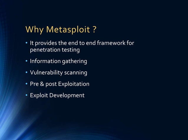 Metasploit framework in Network Security | PPT Metasploit framework in Network Security | PPT