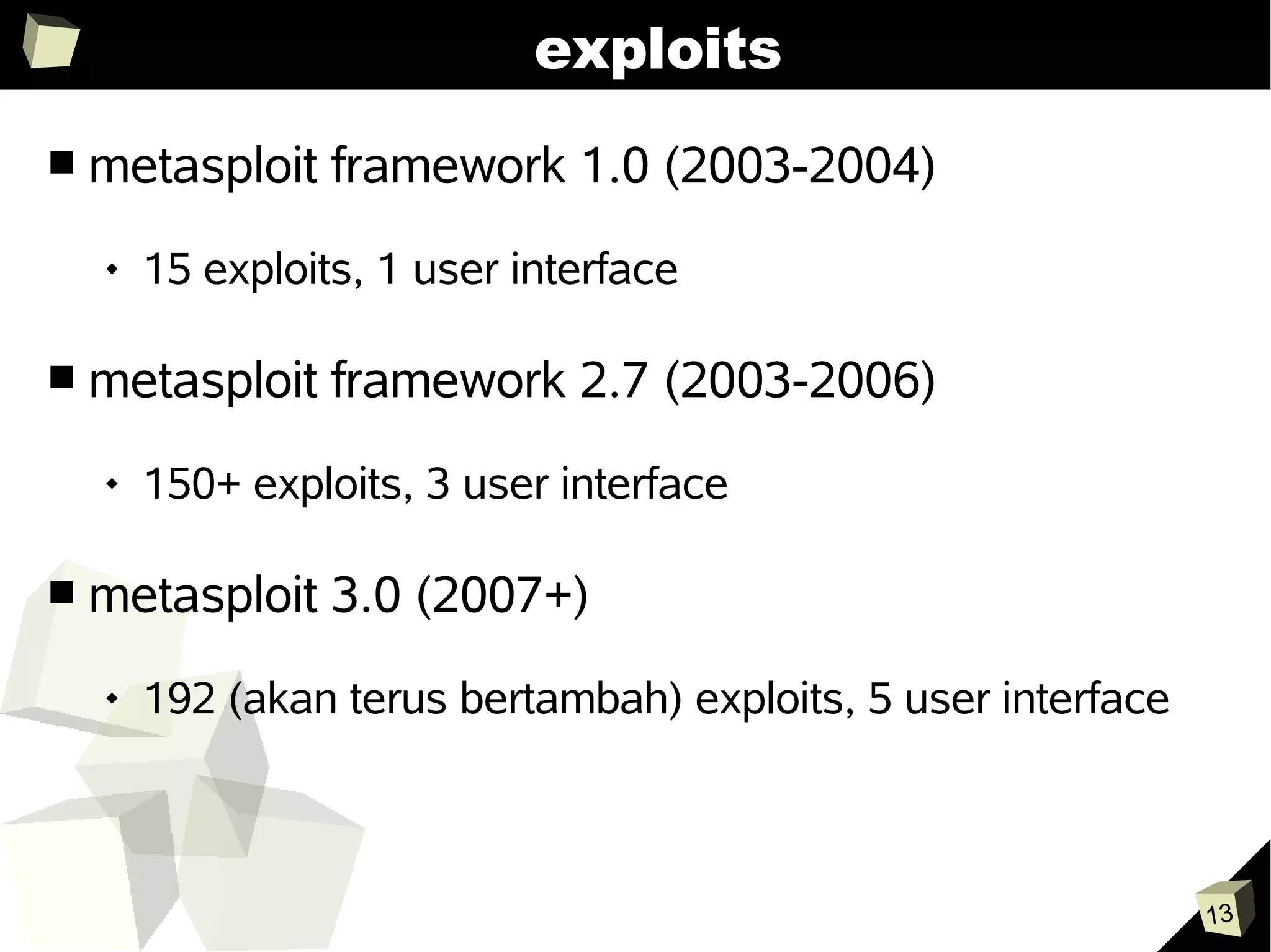 Metasploit, Use at your own risk | PPT