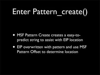 Louisville Infosec - Metasploit Class - Fuzzing and Exploit Development with Metasploit | PPT
