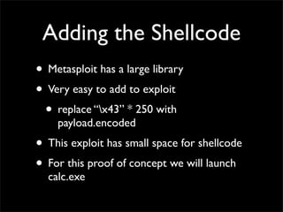 Louisville Infosec - Metasploit Class - Fuzzing and Exploit Development with Metasploit | PPT