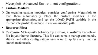 Metasploit Framework and Payloads supported | PPTX
