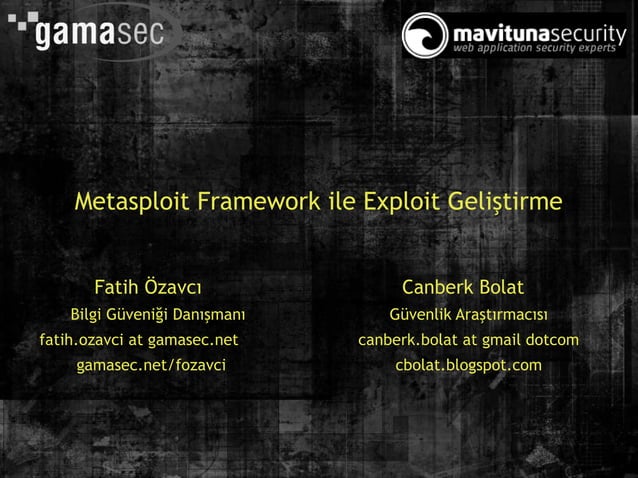 Metasploit Framework ile Exploit Gelistirme | PPT