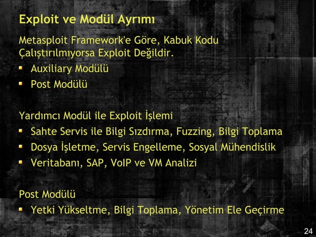 Metasploit Framework ile Exploit Gelistirme | PPT Metasploit Framework ile Exploit Gelistirme | PPT
