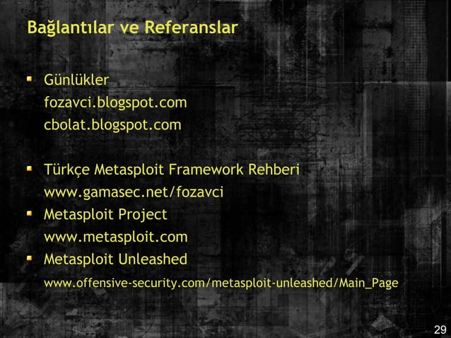 Metasploit Framework ile Exploit Gelistirme | PPT Metasploit Framework ile Exploit Gelistirme | PPT