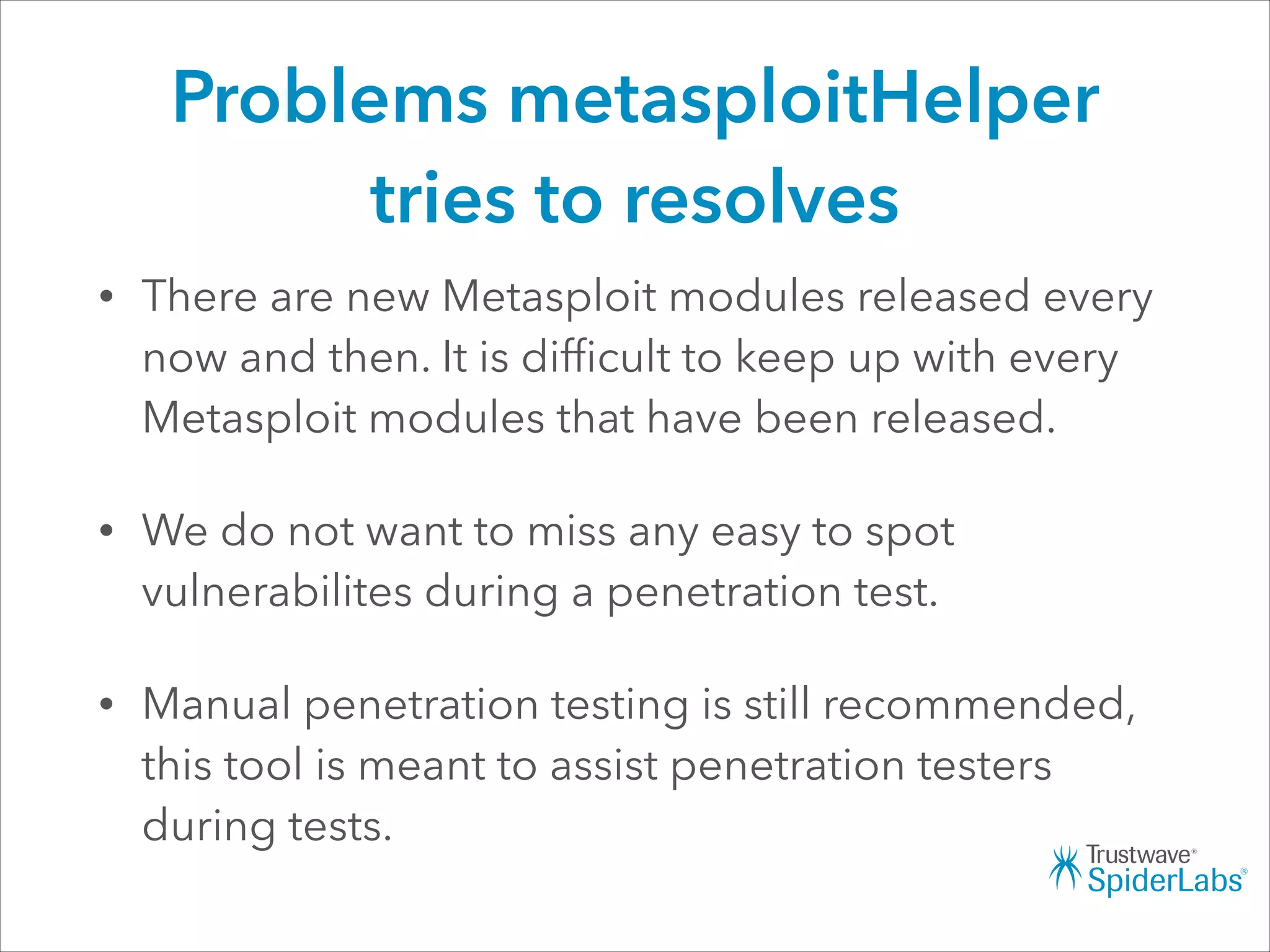 metasploitHelper - Spiderlabs | PDF