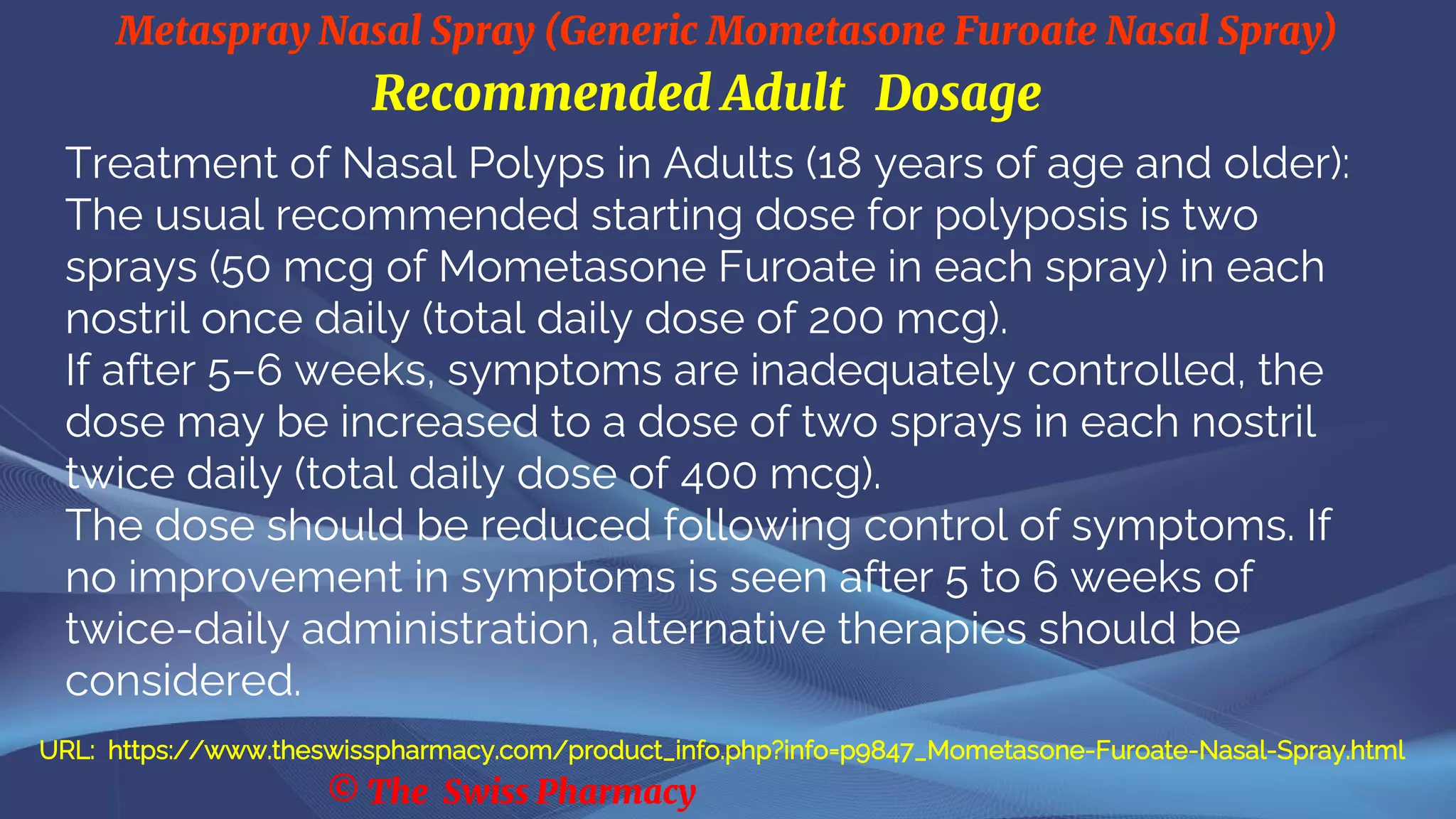 Metaspray Nasal Spray (Generic Mometasone Furoate Nasal Spray) | PDF