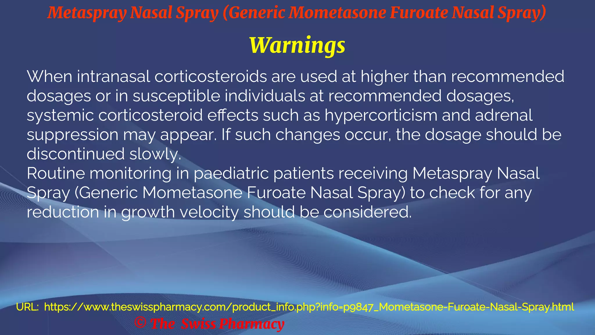 Metaspray Nasal Spray (Generic Mometasone Furoate Nasal Spray) | PDF