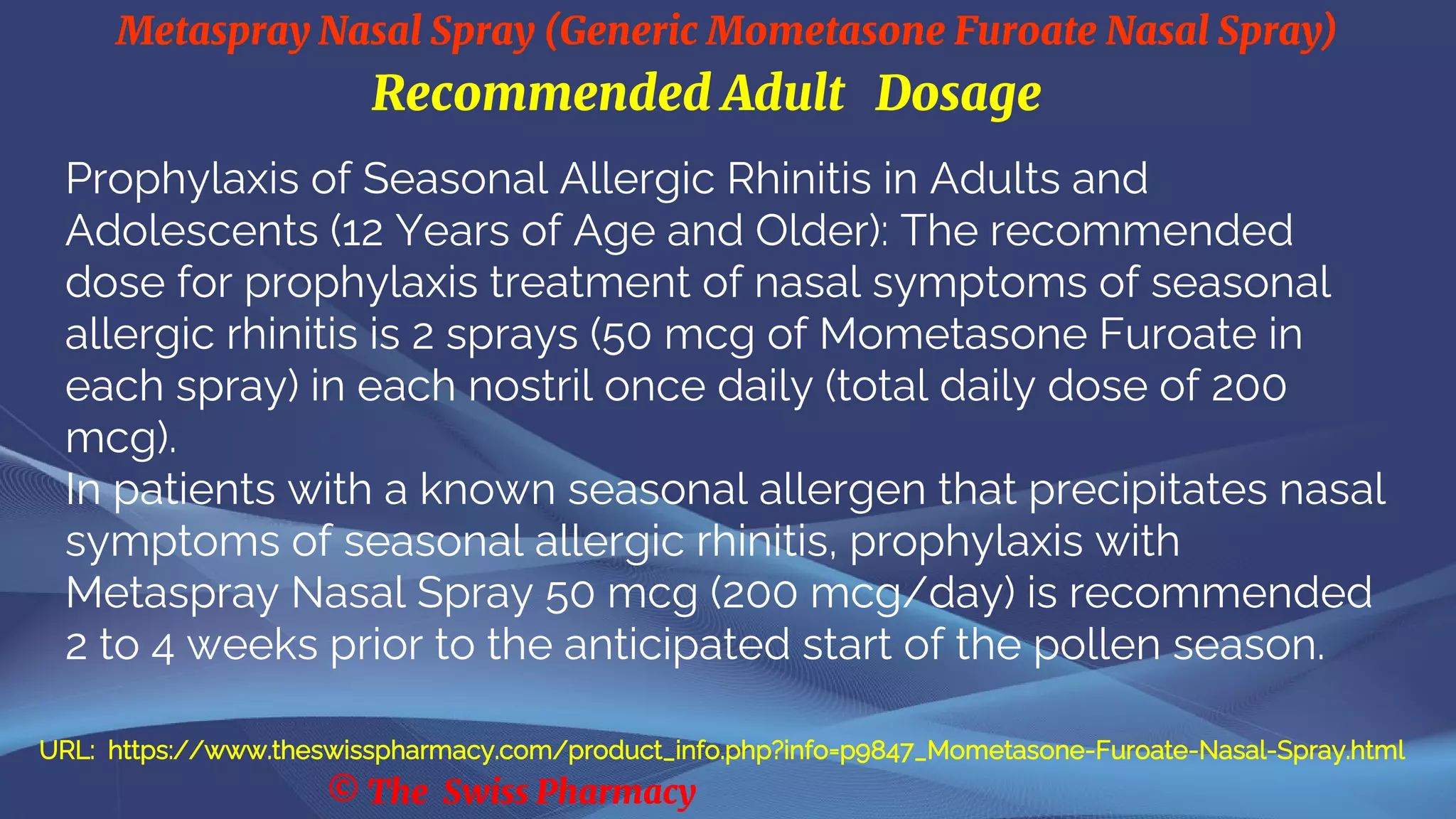 Metaspray Nasal Spray (Generic Mometasone Furoate Nasal Spray) | PDF