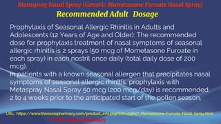 Metaspray Nasal Spray (Generic Mometasone Furoate Nasal Spray) | PDF