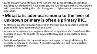 Management of Metastatic tumors in liver.pptx