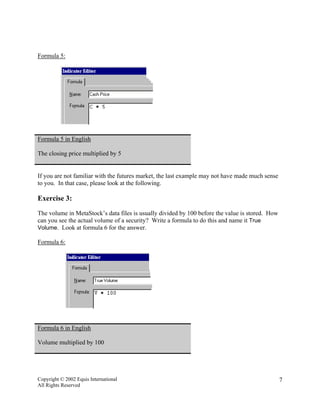 Metastock formula primer | PDF