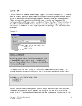 Metastock formula primer | PDF