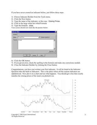 Metastock formula primer | PDF