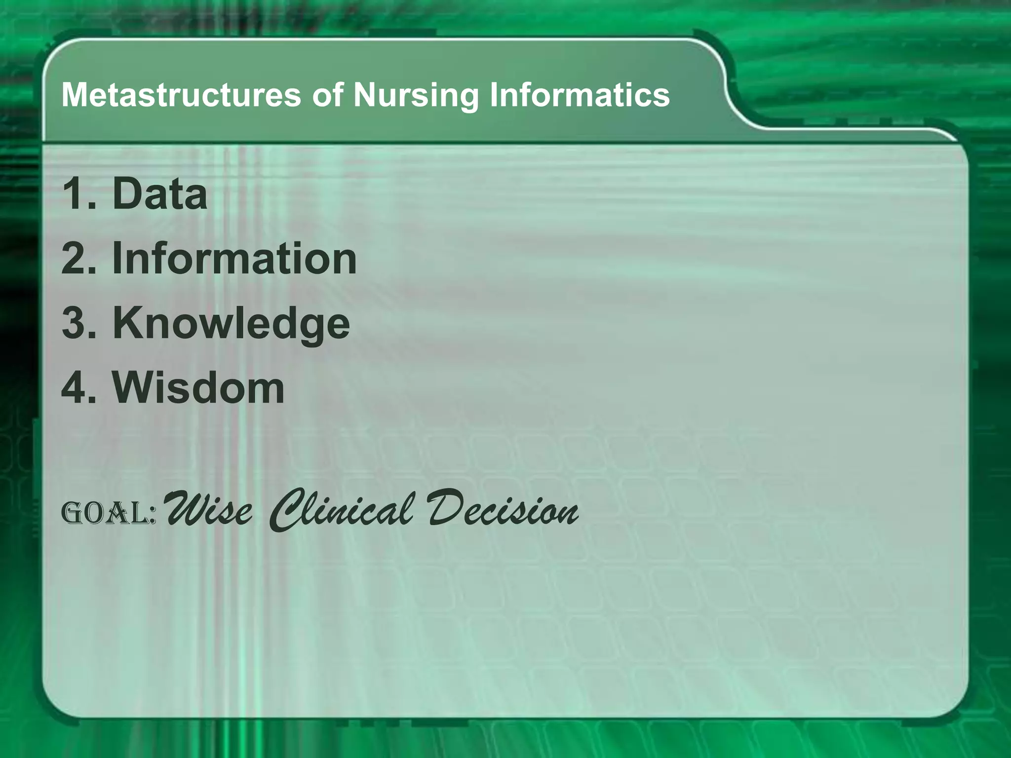 Metastructures of nursing informatics | PPTX
