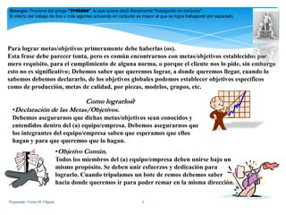 Metas y objetivos (trabajo en equipo) | PPSX