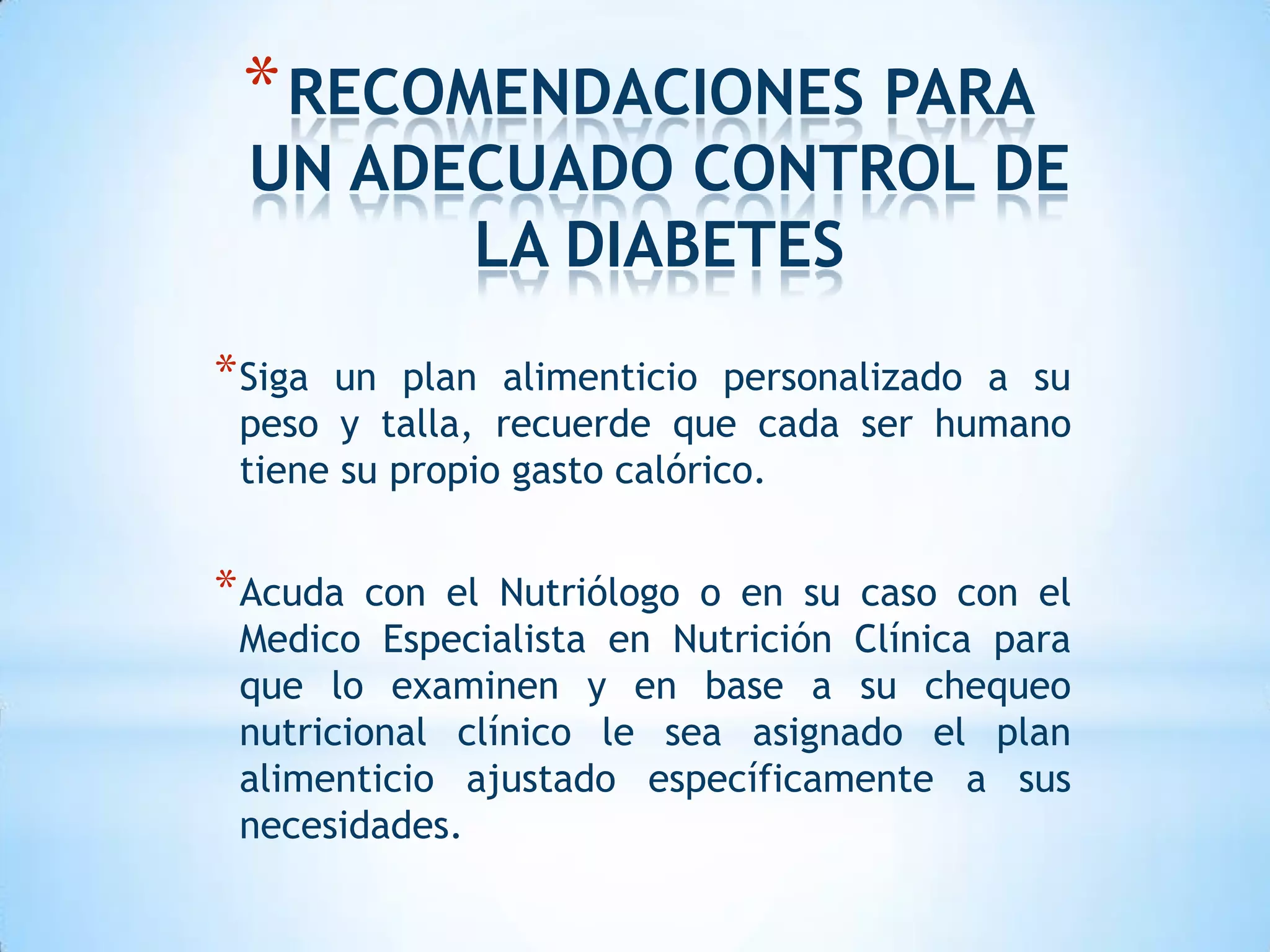 METAS Y PARAMETROS DEL CONTROL NUTRICIONAL EN DIABETES MELLITUS | PPT